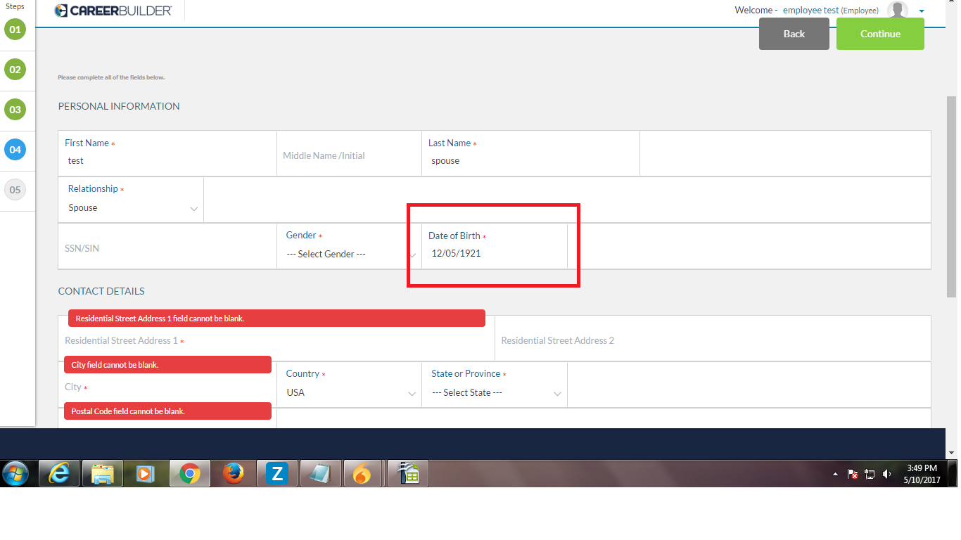 Nf 1611 Functional Any Company Ee Login Preboard And Onboard Tour Spouse Date Of Birth